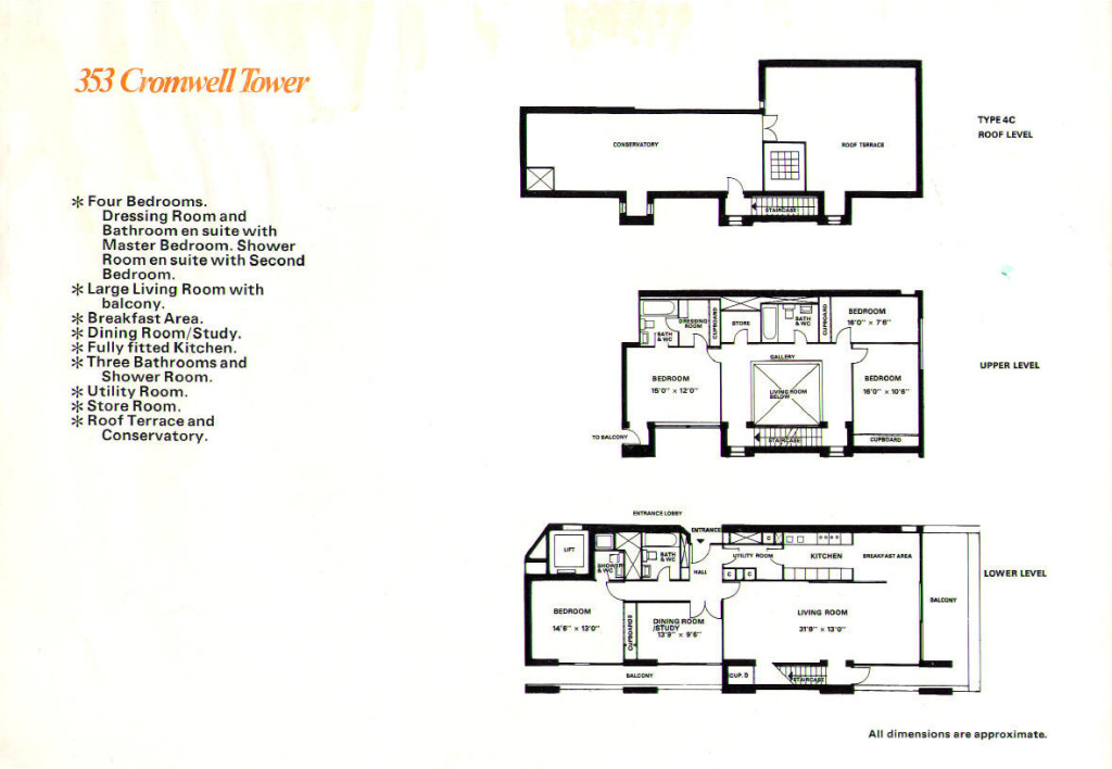 Cromwell Tower Flat Plans | BARBICAN LIVING