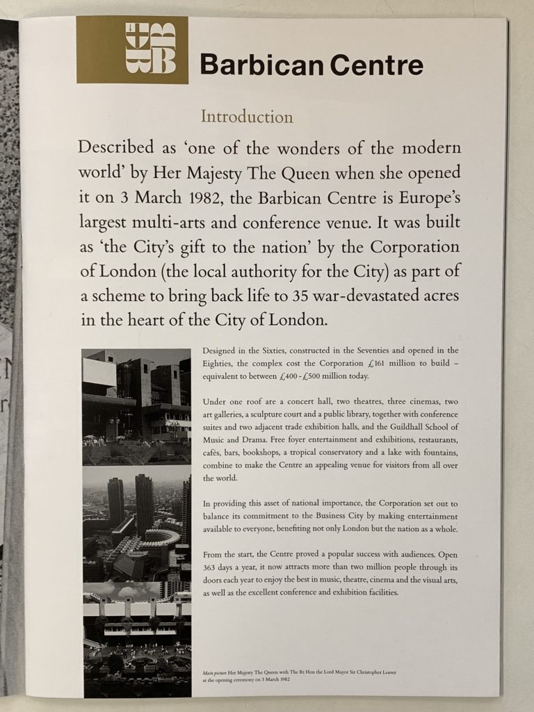 Signage in the Barbican Estate | BARBICAN LIVING